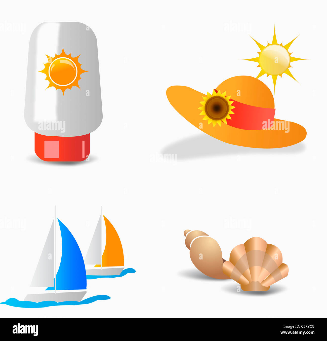 Summer season cosmetics Cut Out Stock Images & Pictures - Alamy