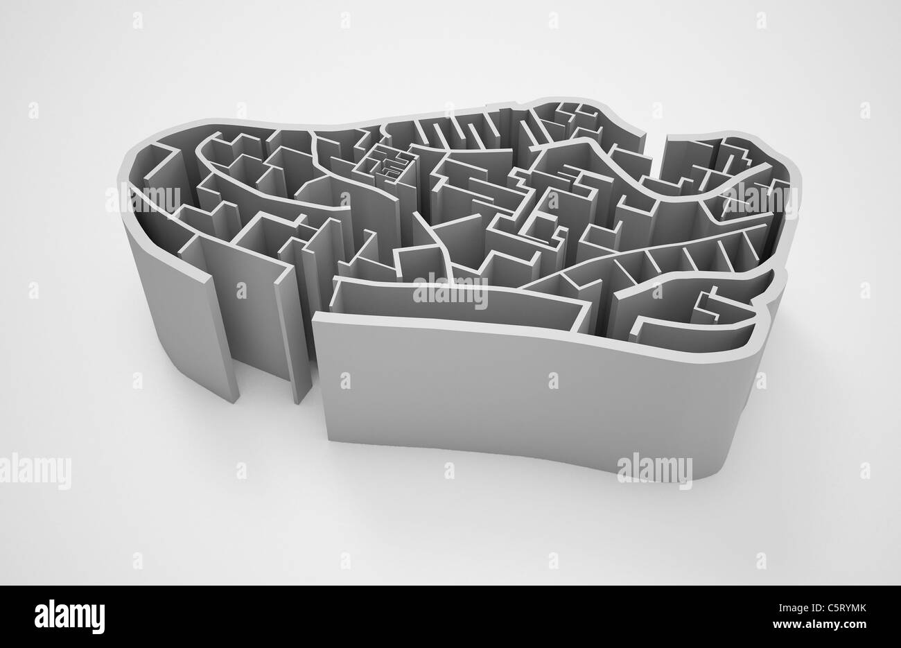 cross section of maze in shoes shaped Stock Photo - Alamy