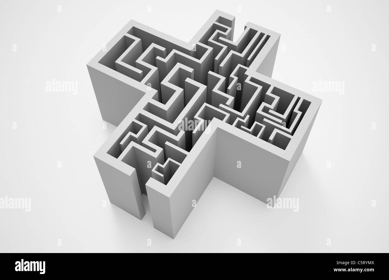 cross section of maze in cross shaped Stock Photo - Alamy