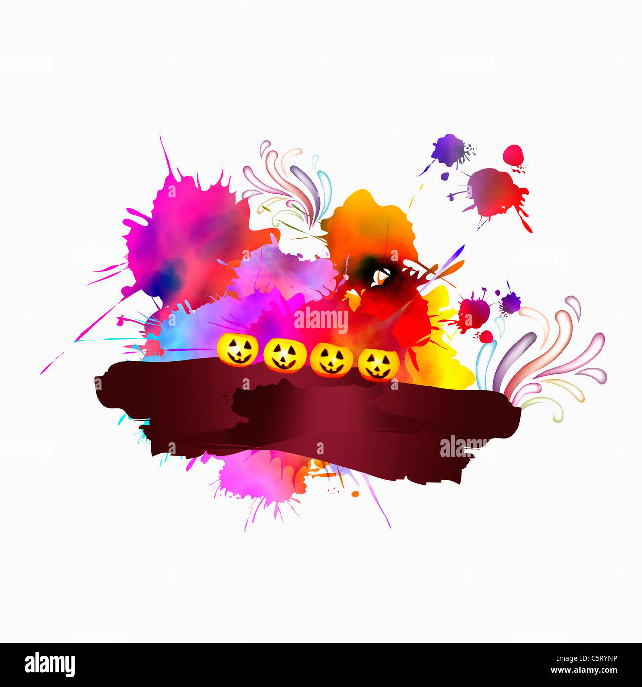 summer illustration in loud colour Stock Photo - Alamy