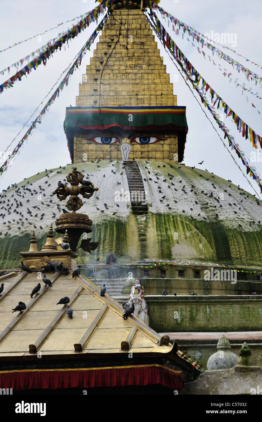 Asai, Nepal, Central Region, View of boudhanath temple Stock Photo - Alamy