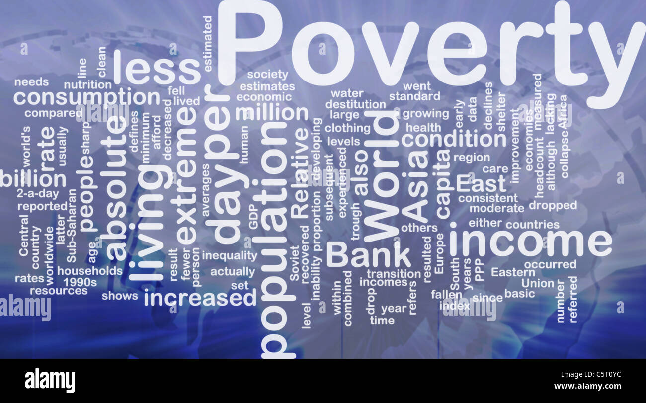 Word cloud concept illustration of income poverty international Stock ...