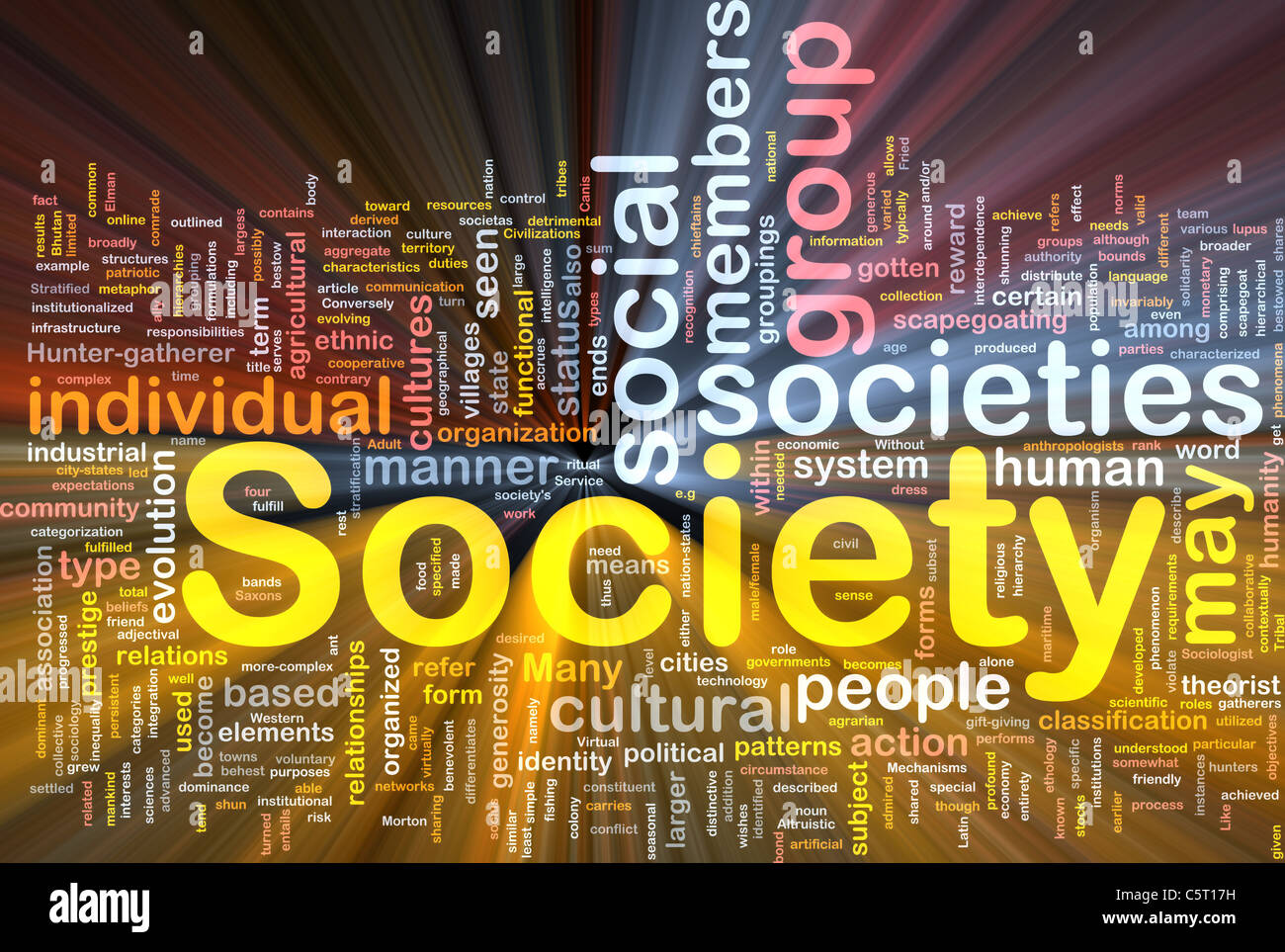 Background concept wordcloud illustration of society glowing light ...