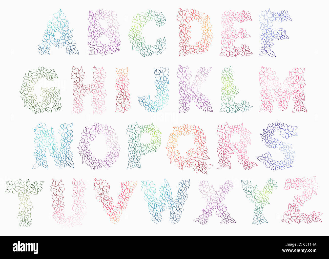 alphabet in calligraphy Stock Photo - Alamy