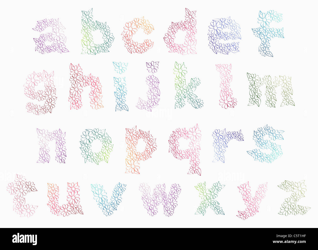 alphabet in calligraphy Stock Photo - Alamy