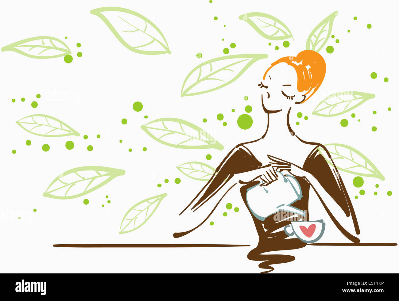 woman drinks the tea Stock Photo - Alamy