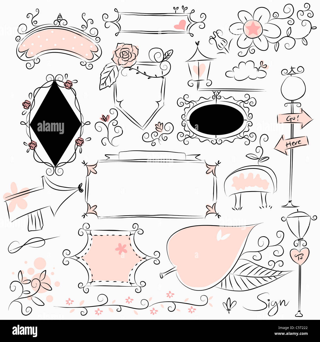 various types of life goods in illustration Stock Photo - Alamy