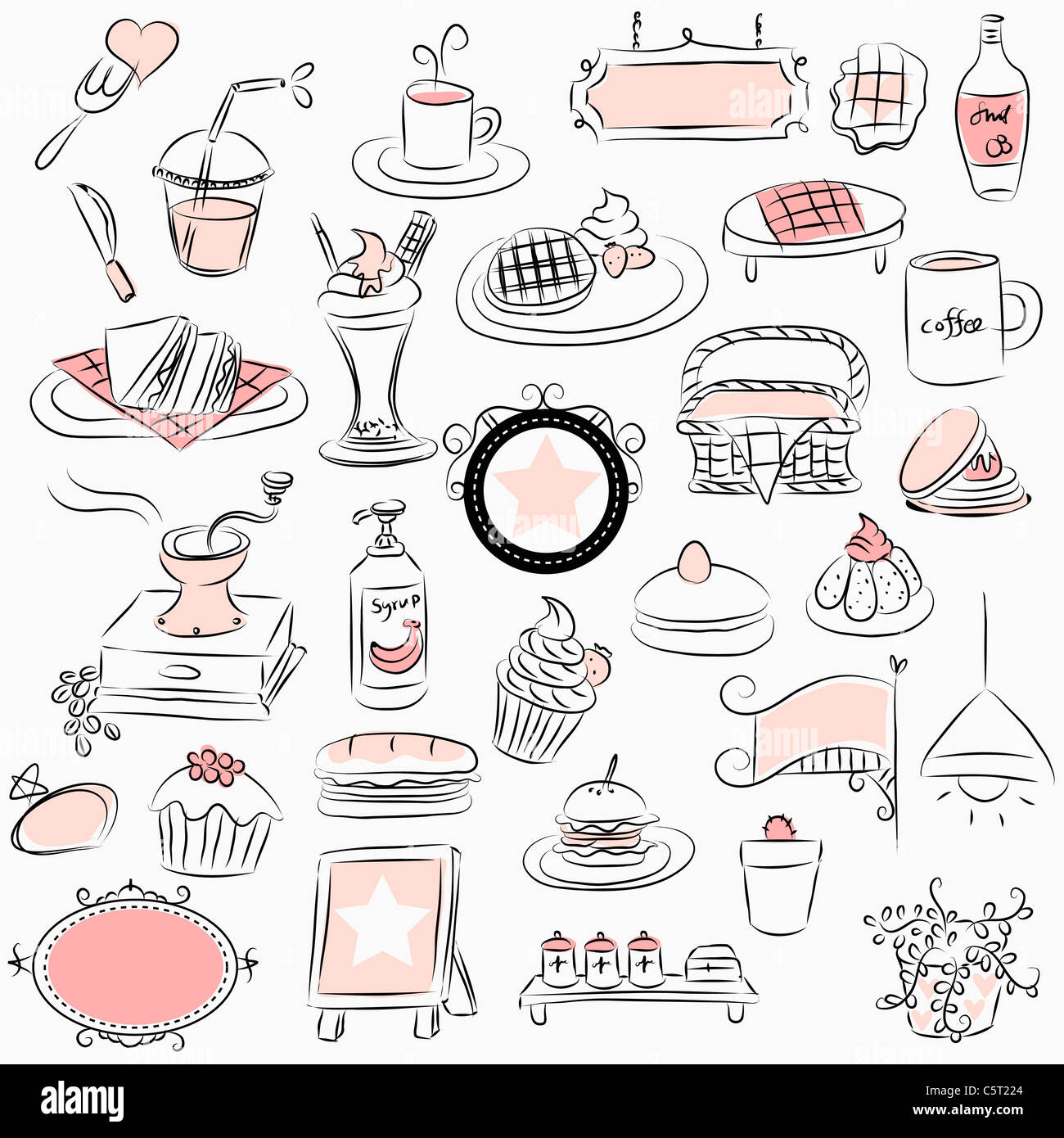 various types of life goods in illustration Stock Photo - Alamy