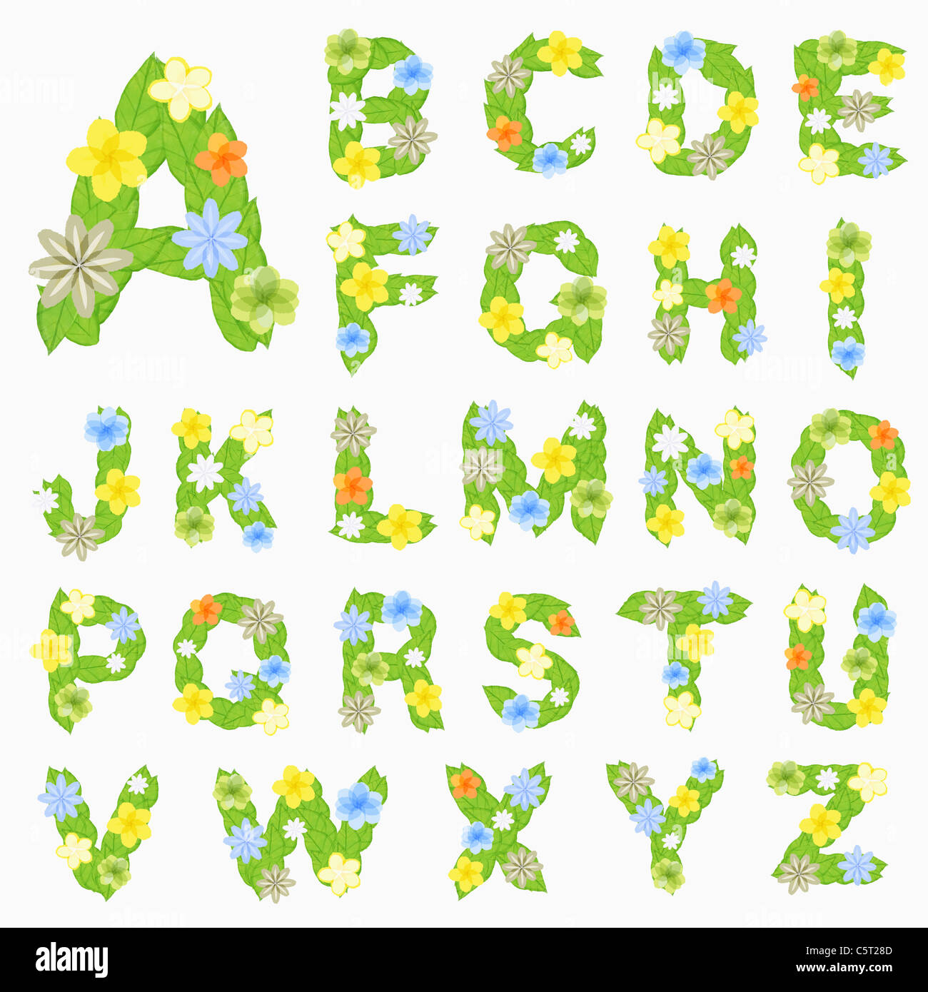 alphabet in calligraphy Stock Photo - Alamy