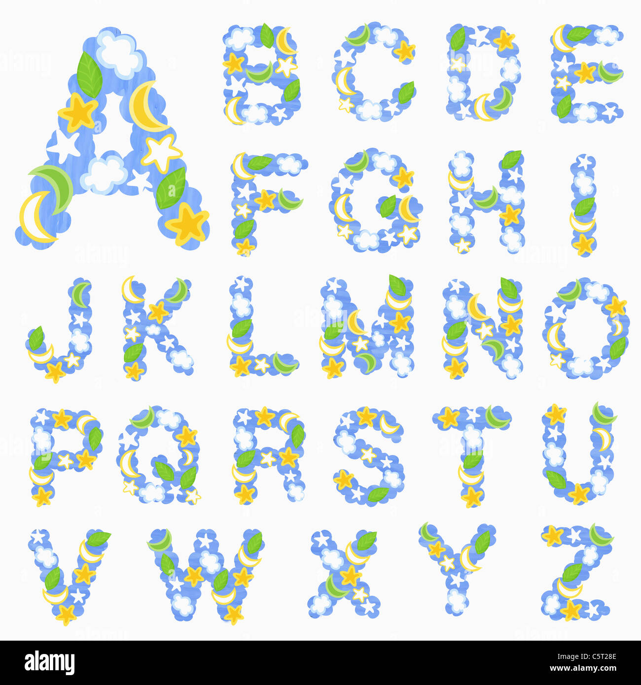 alphabet in calligraphy Stock Photo - Alamy