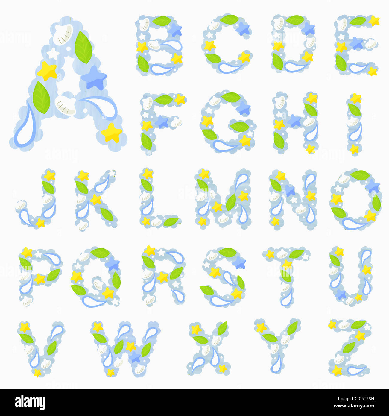 alphabet in calligraphy Stock Photo - Alamy