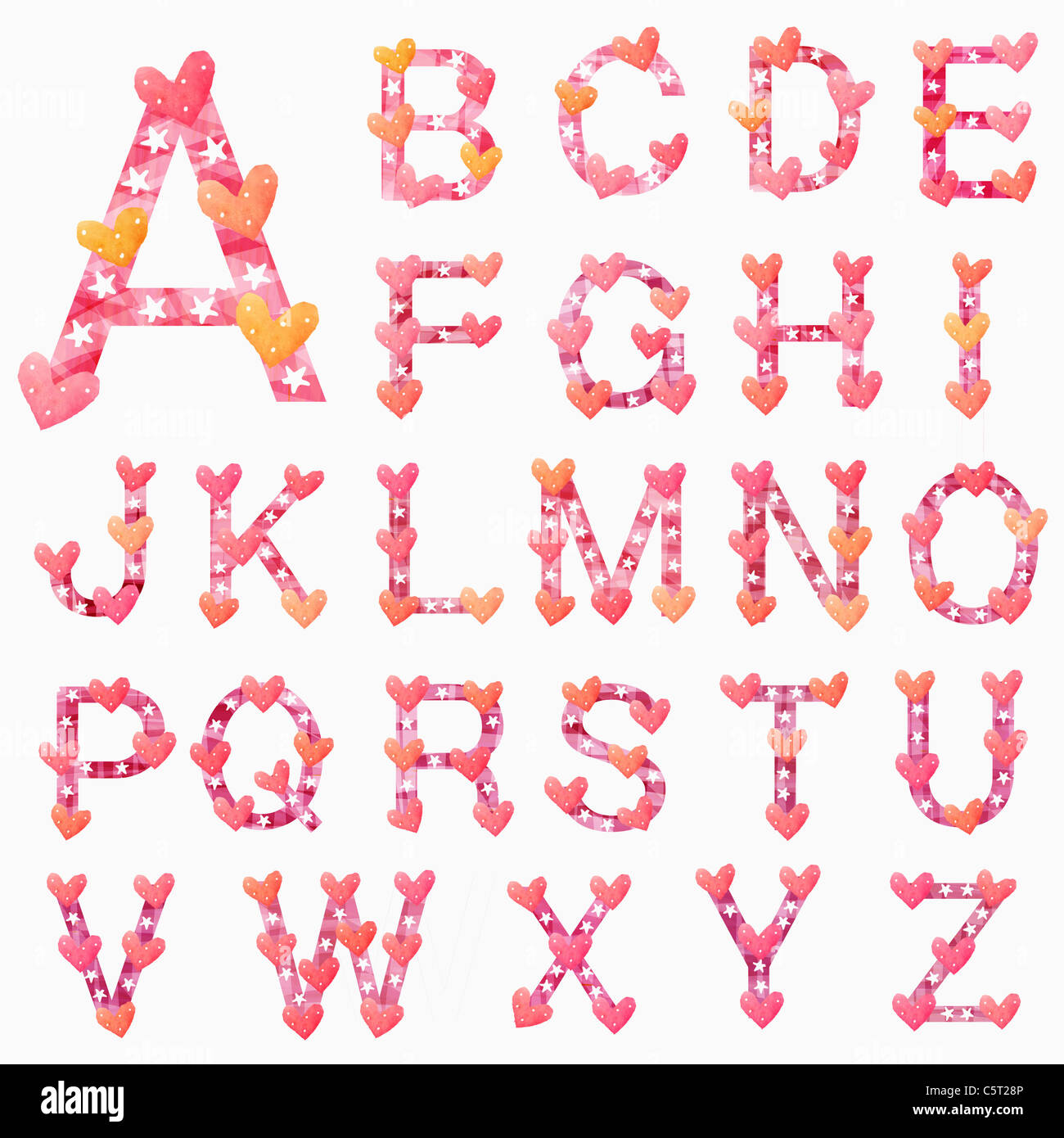 alphabet in calligraphy Stock Photo - Alamy