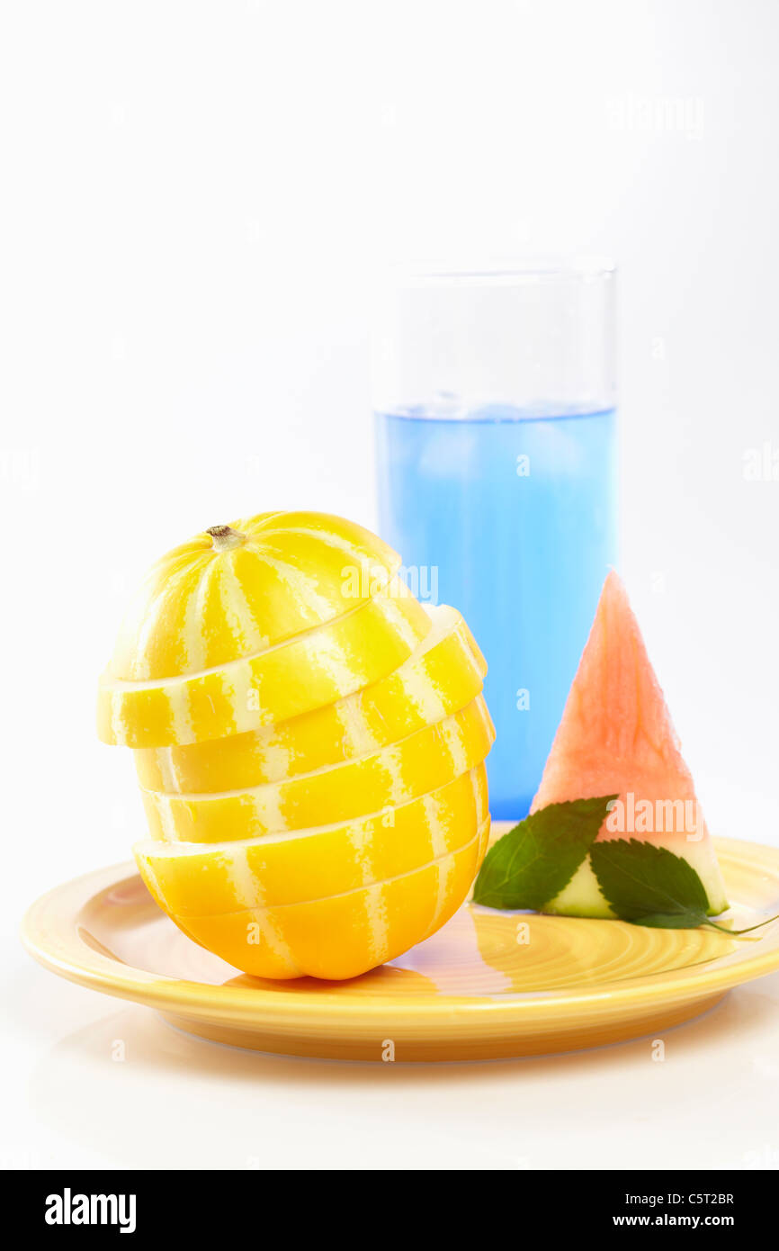 sliced oriental melon and fruits Stock Photo - Alamy