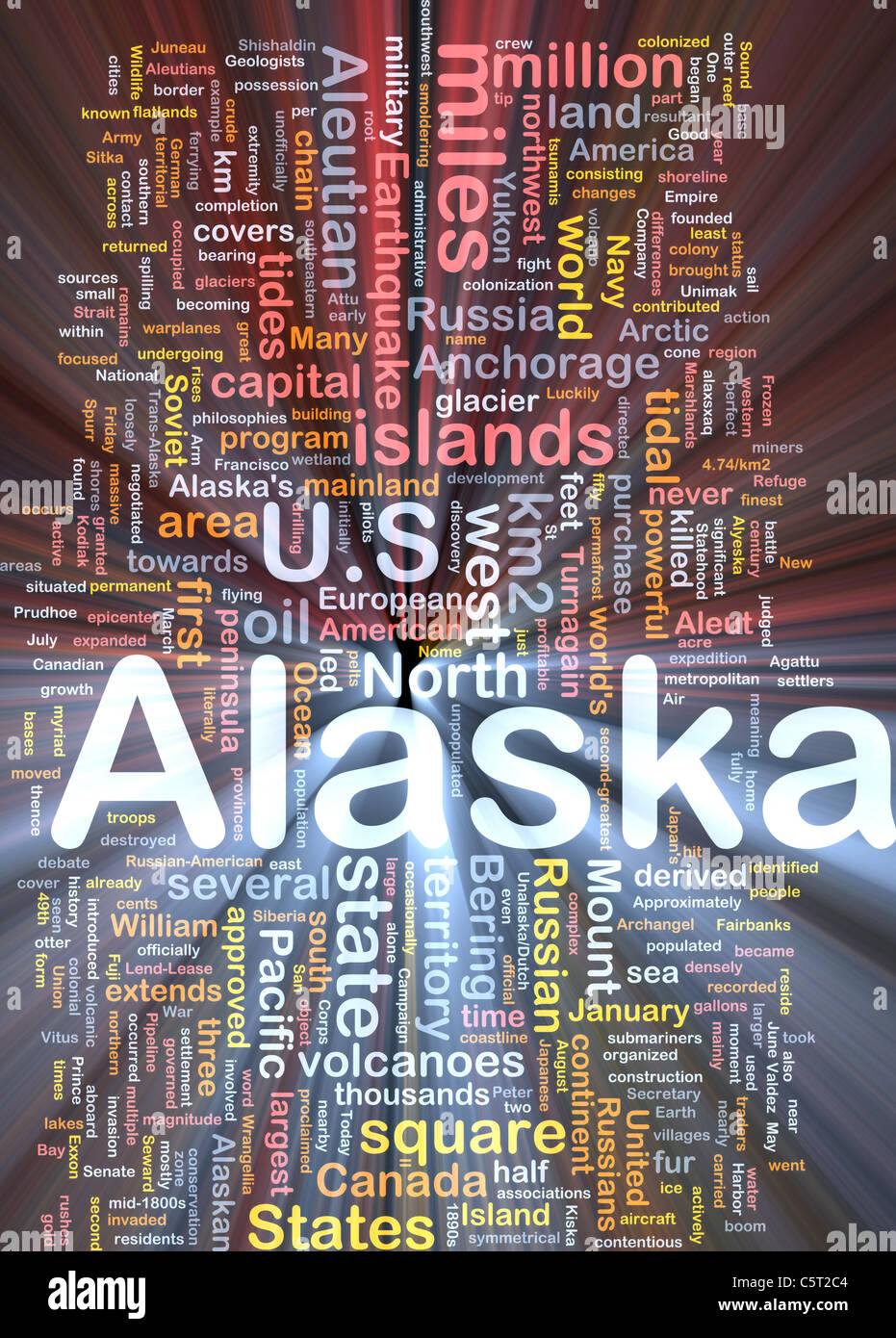 Background concept wordcloud illustration of Alaska American state ...