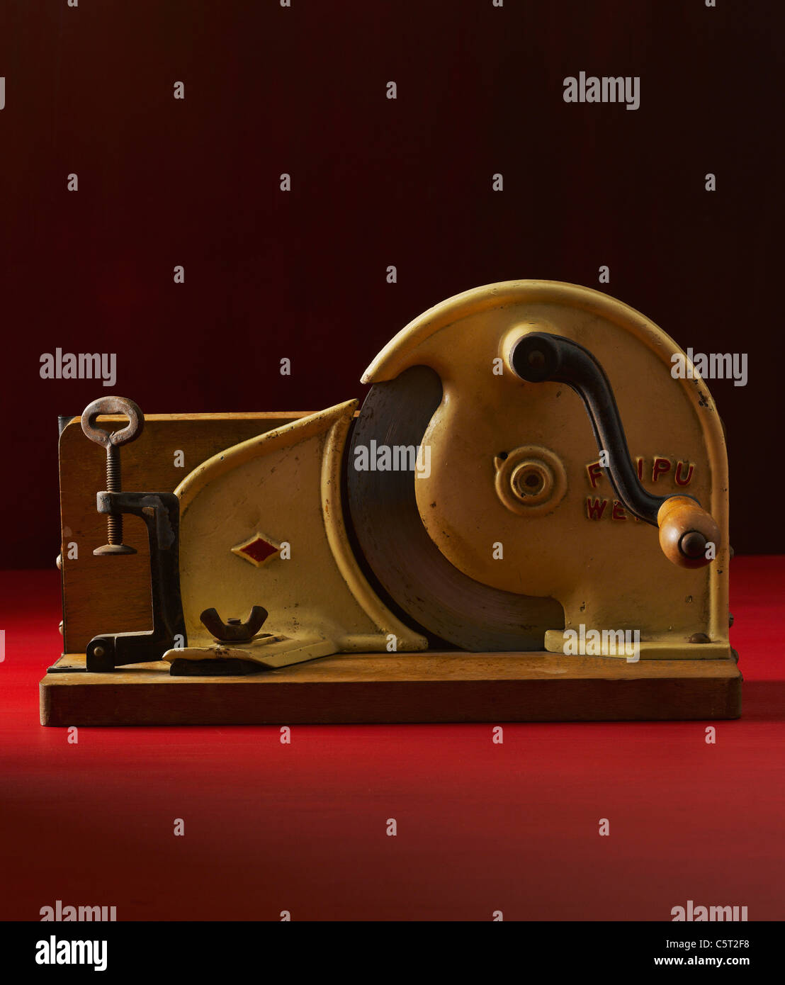 Old bread cutter, close up Stock Photo - Alamy