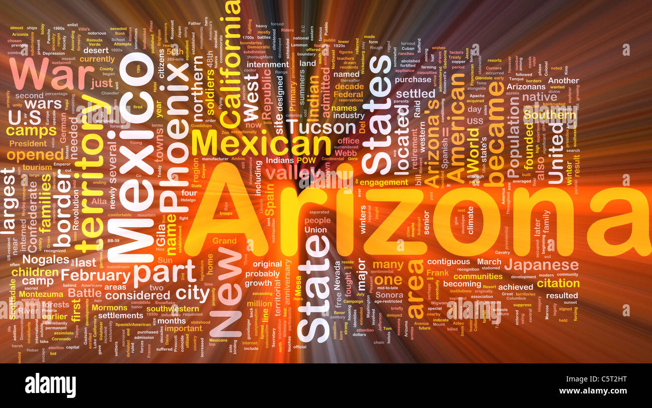 Background concept wordcloud illustration of Arizona American state ...