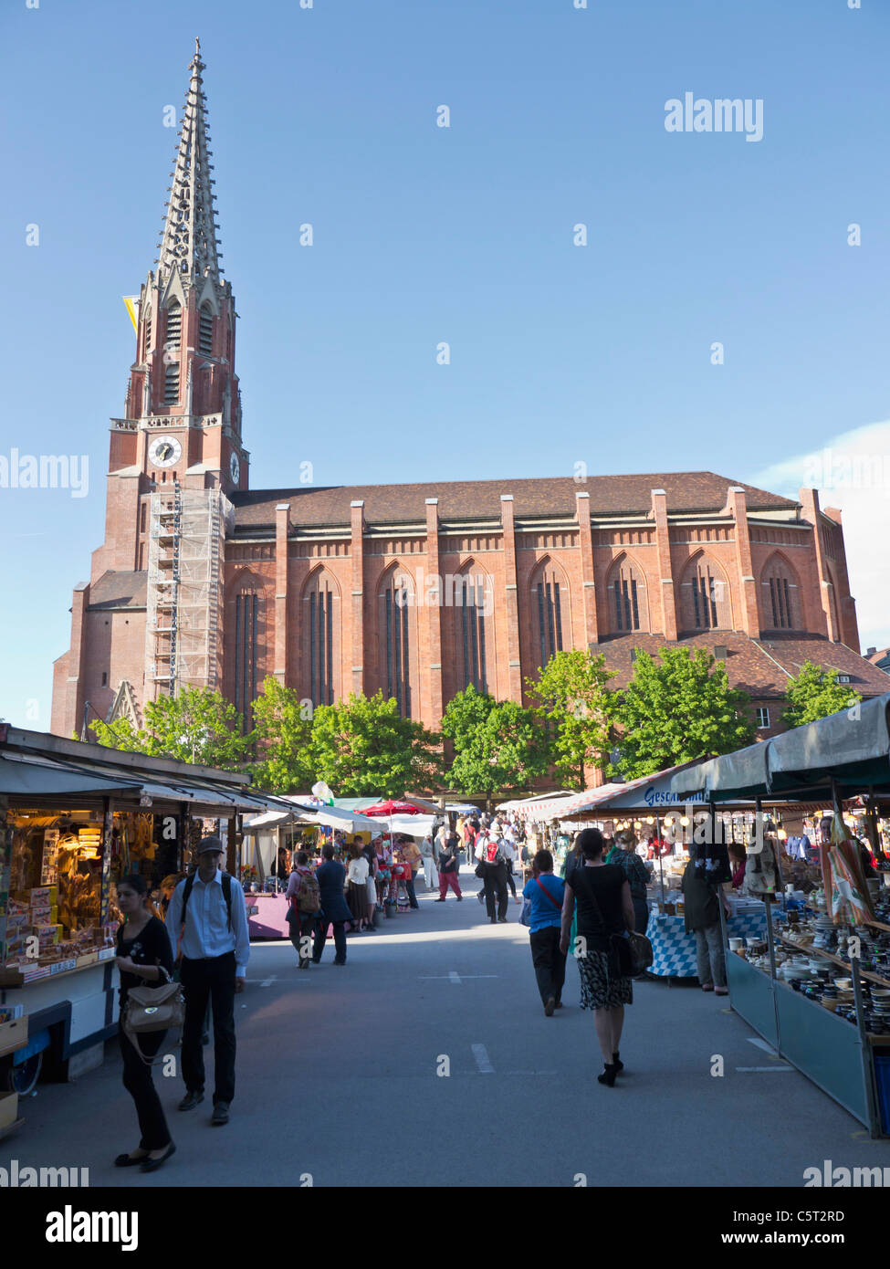 Germany, Bavaria, Munich, Auer Dult, View of annual market fair with ...