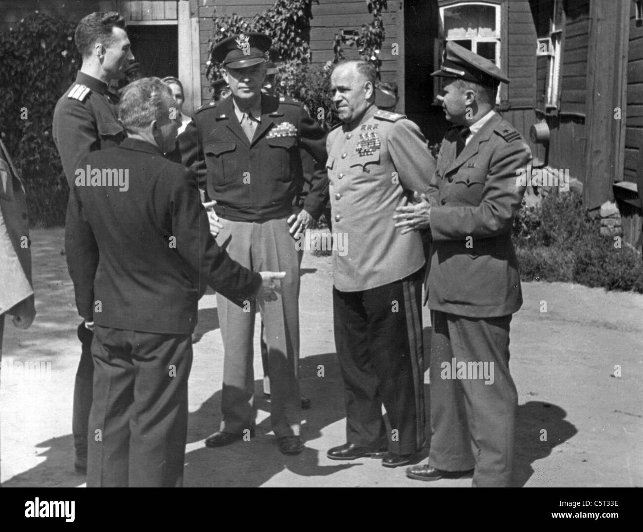 GENERAL DWIGHT D EISENHOWER with Russian Marshal Georgi Zhukov at the ...
