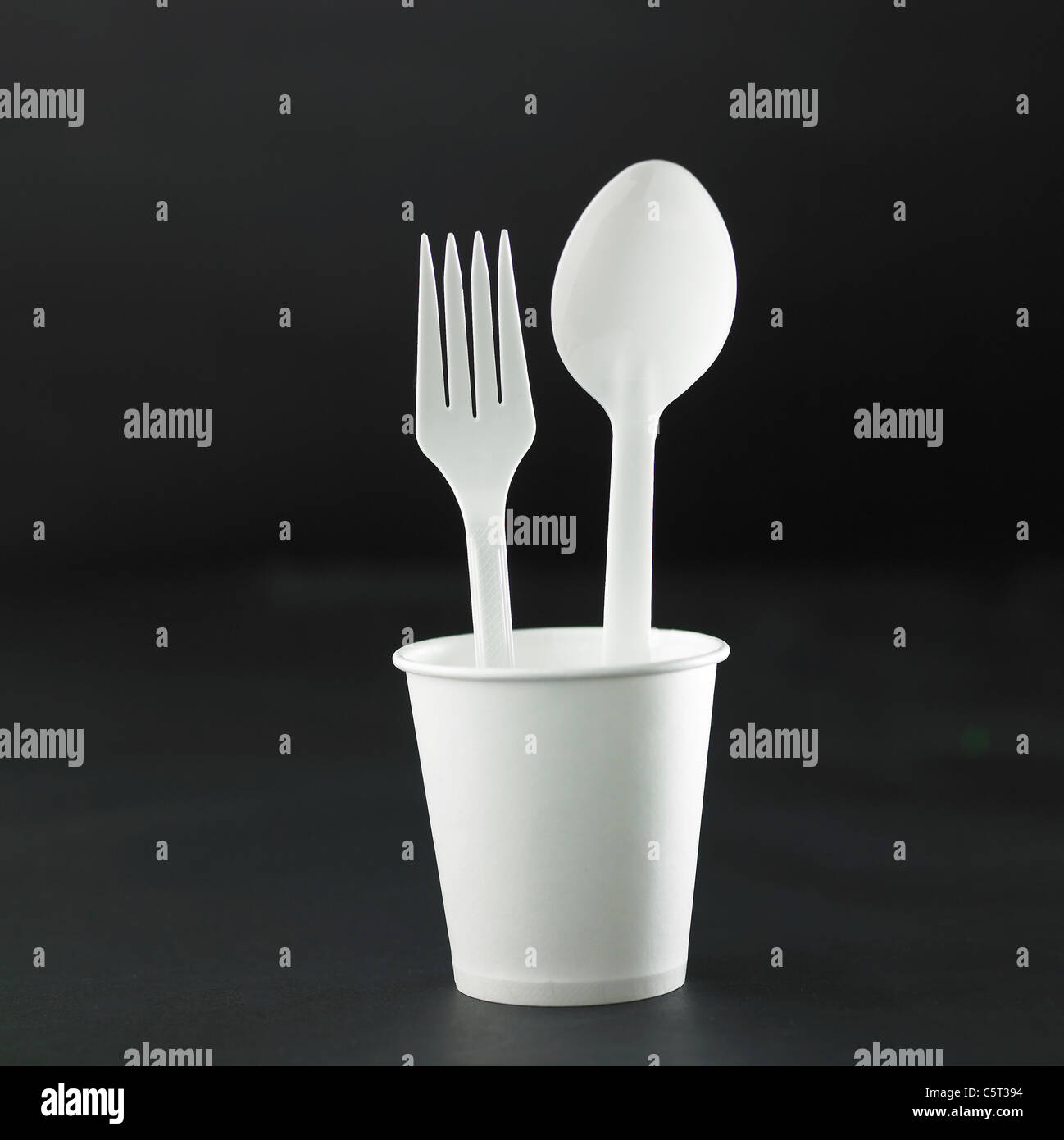 Plastic cup fork spoon hi-res stock photography and images - Alamy