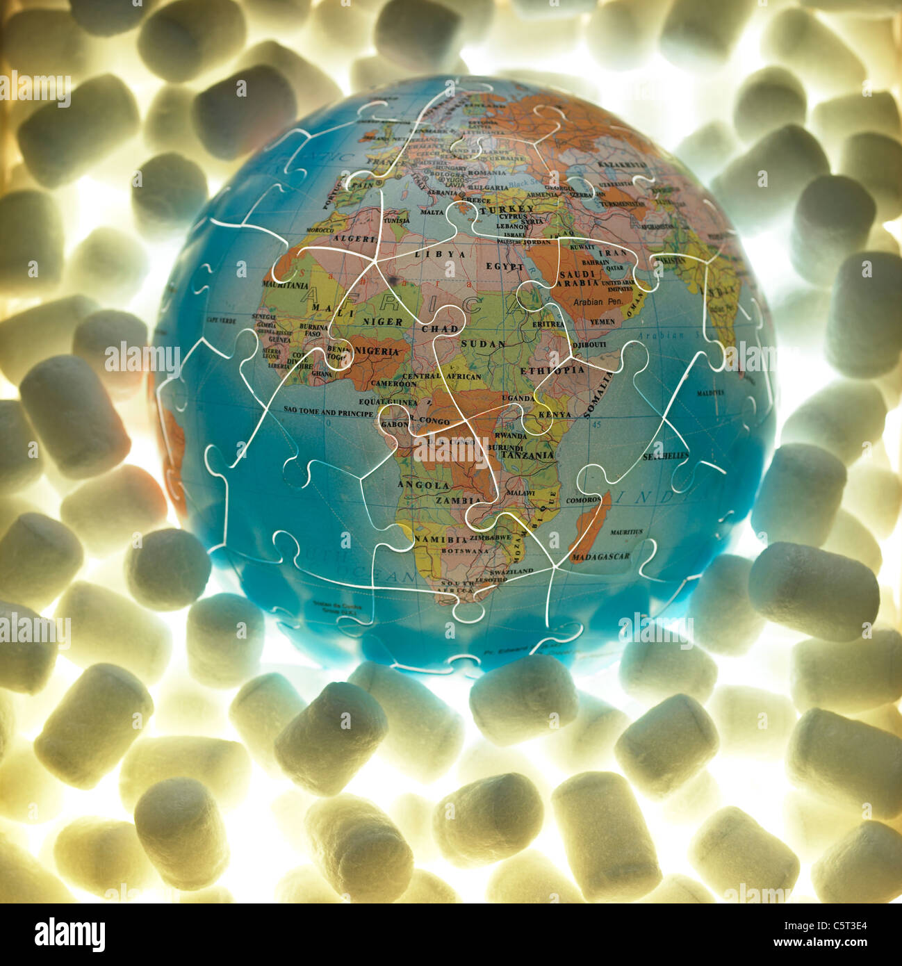 A globe with Styrofoam Stock Photo - Alamy