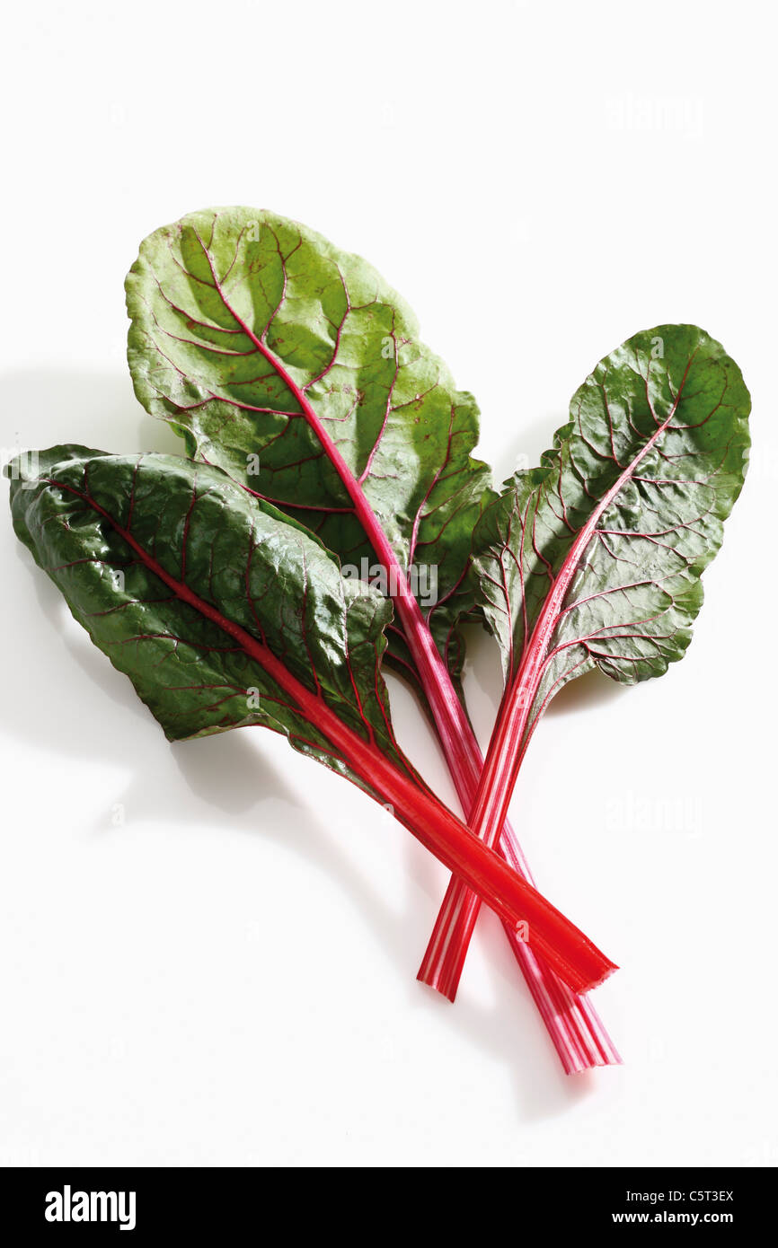 Leaves of swiss chard, elevated view Stock Photo - Alamy