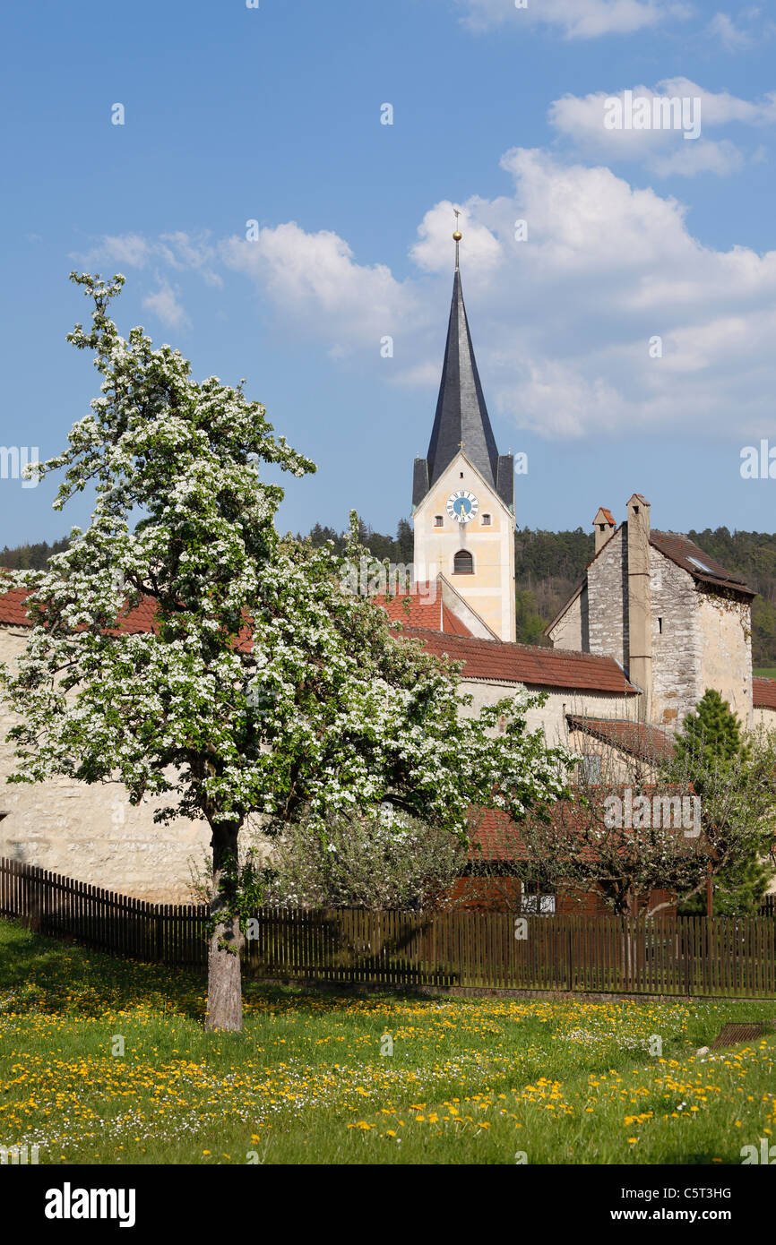 Germany, Bavaria, Upper Palatinate, Berching, View of city wall with ...