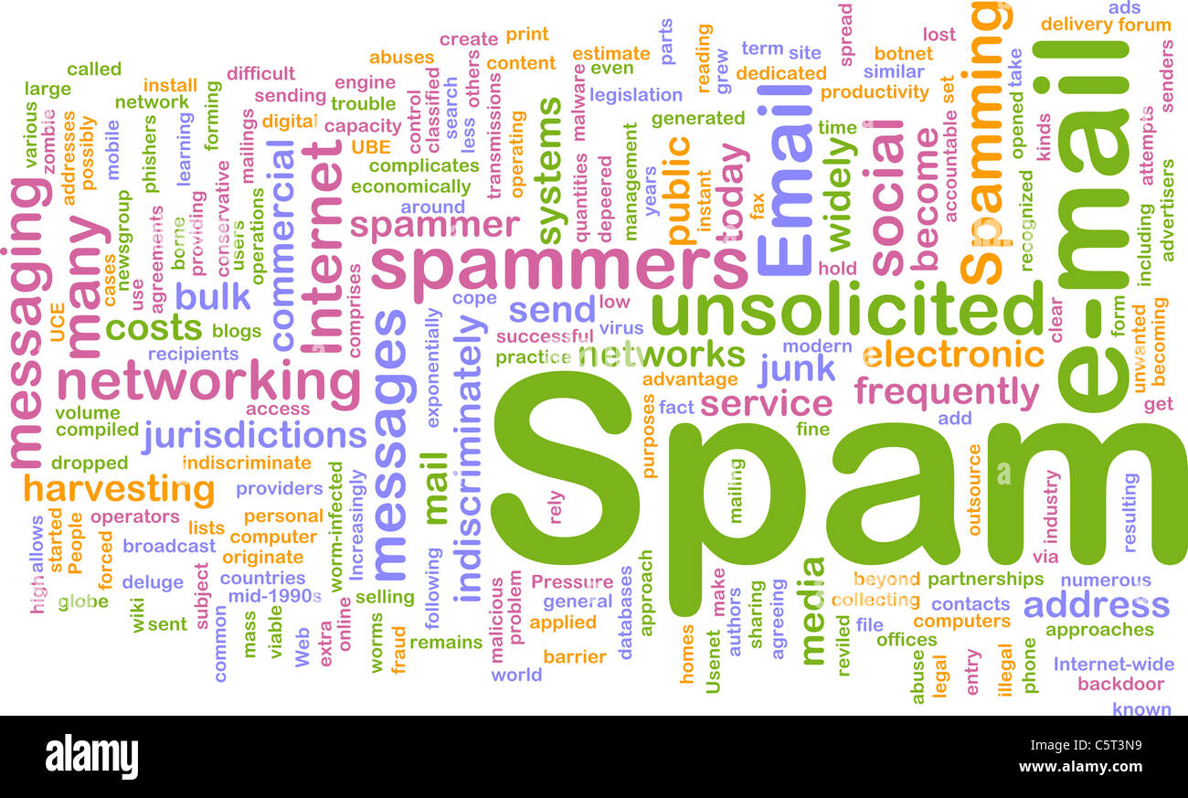 Spam e-mail background concept Stock Photo - Alamy