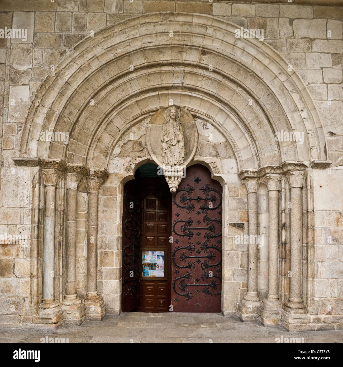 The northern entrance's narthex of Saint Mary's Cathedral in Lugo ...