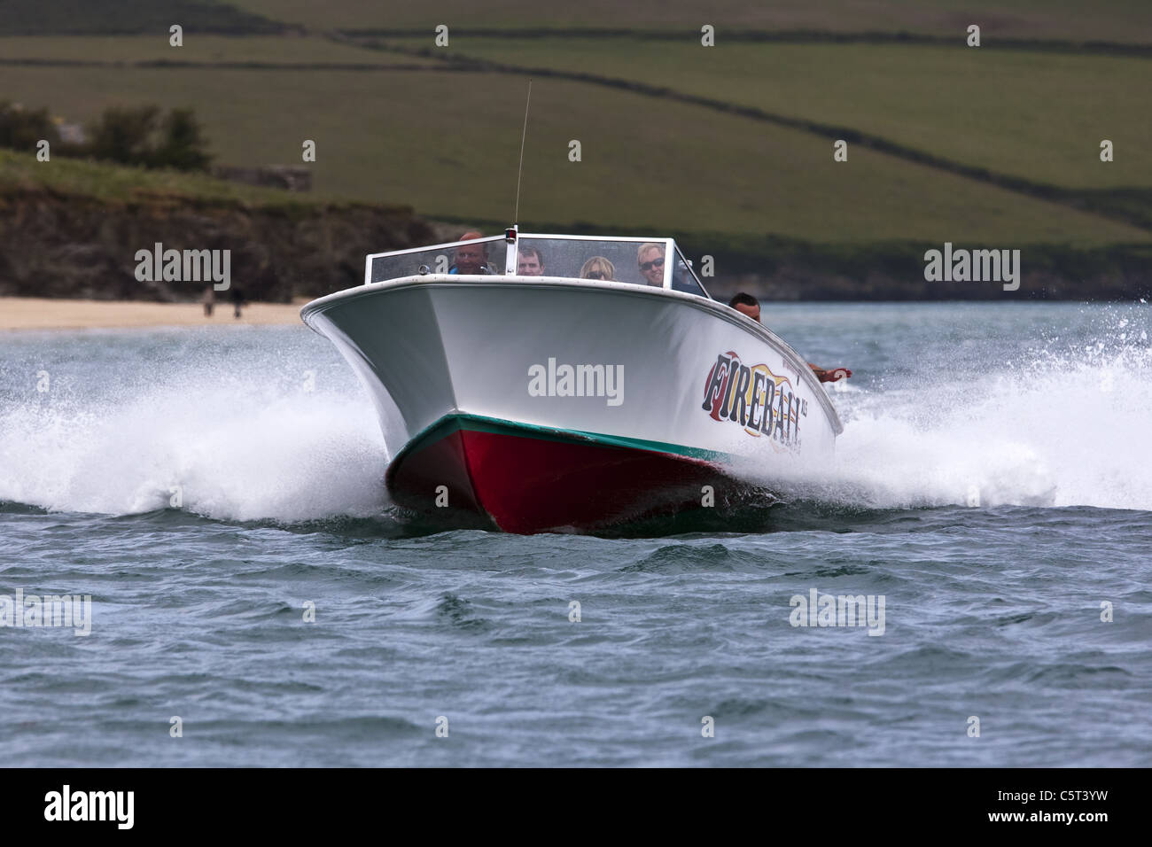 Ride on the Waves, Padstow Speedboat Stock Photo - Alamy