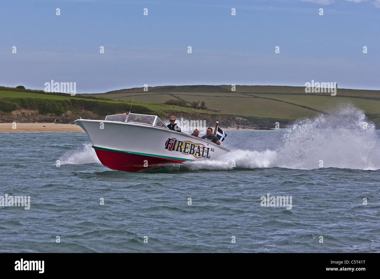 Ride on the Waves, Padstow Speedboat Stock Photo - Alamy