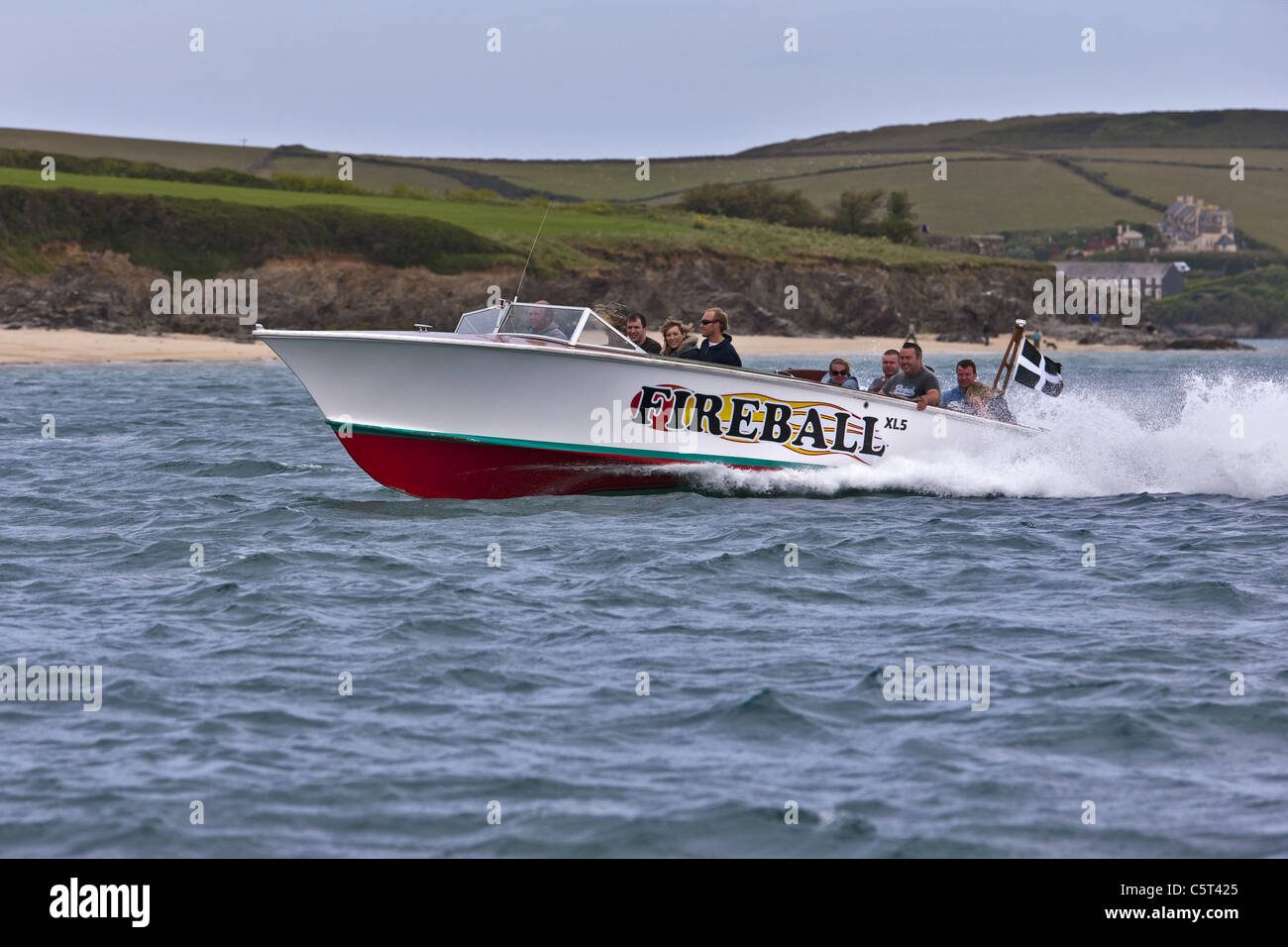 Ride on the Waves, Padstow Speedboat Stock Photo - Alamy
