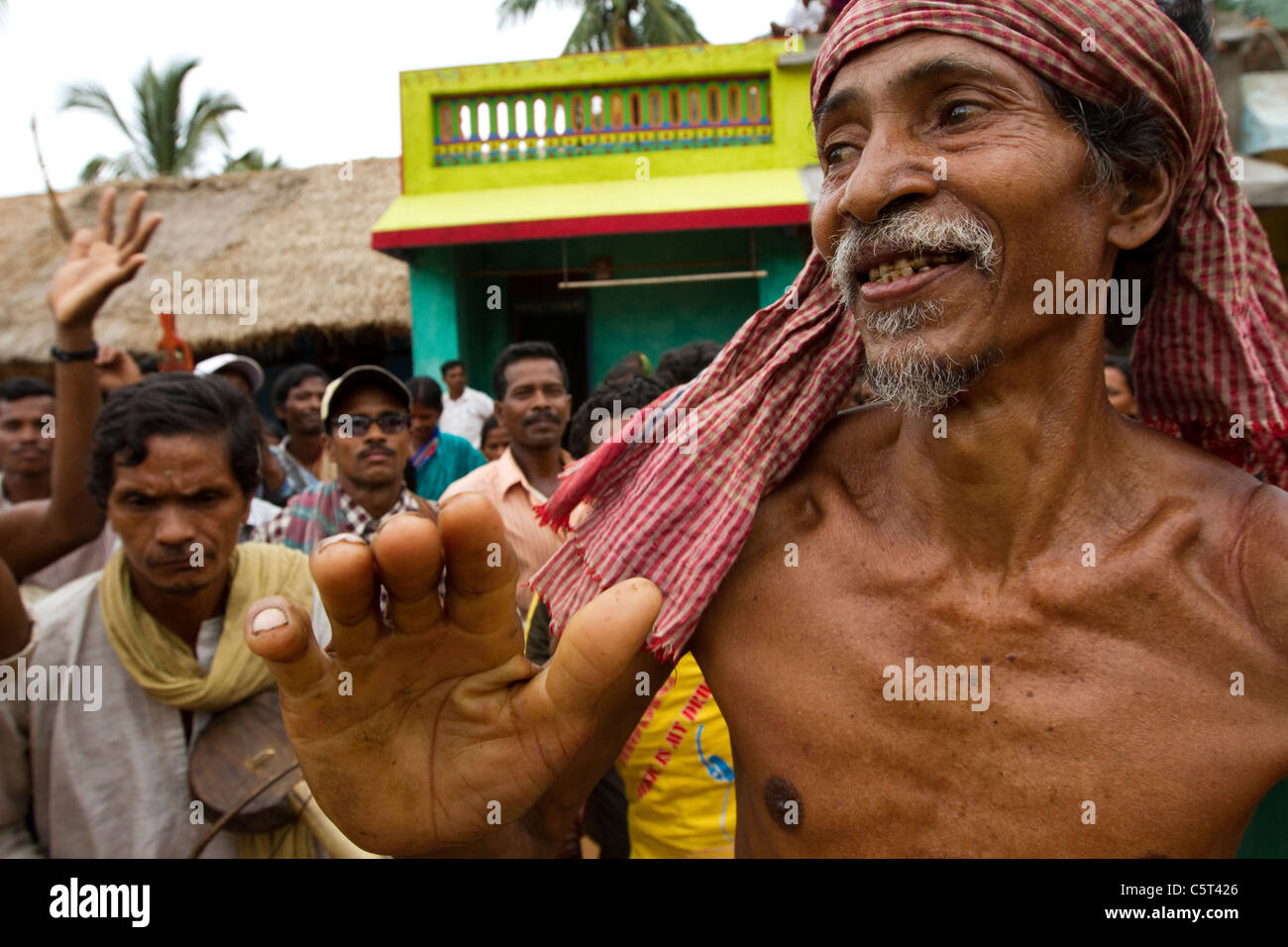A tribal man dancing happily in India Stock Photo - Alamy
