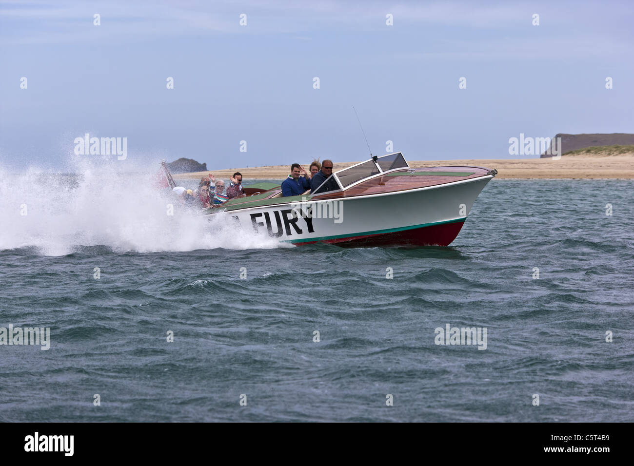 Ride on the Waves, Padstow Speedboat Stock Photo - Alamy