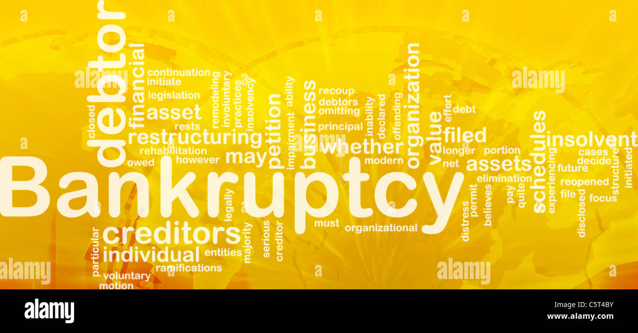 Word cloud concept illustration of financial bankruptcy international ...