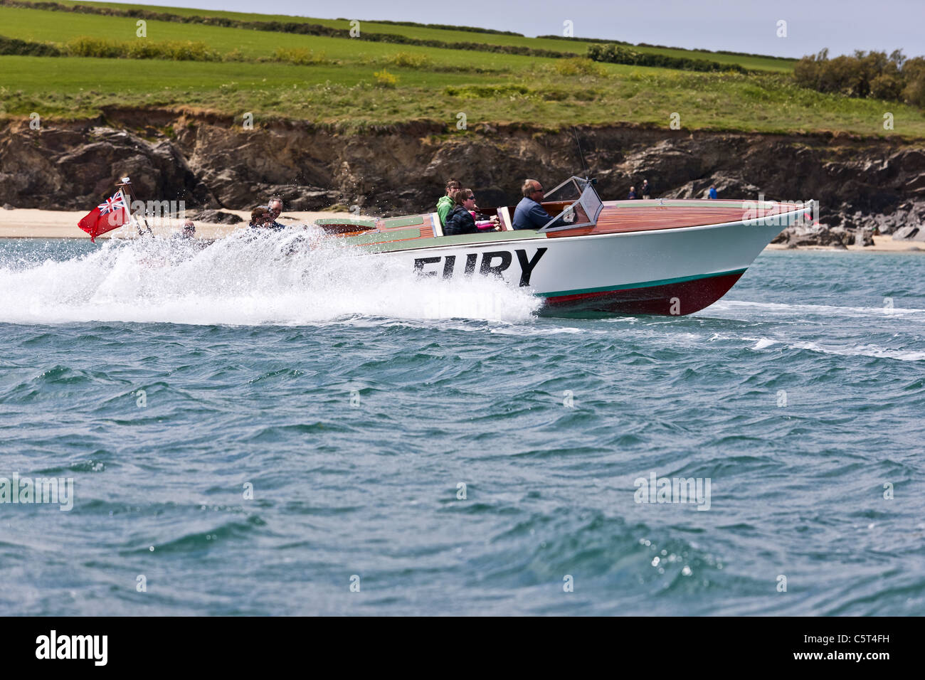 Ride on the Waves, Padstow Speedboat Stock Photo - Alamy