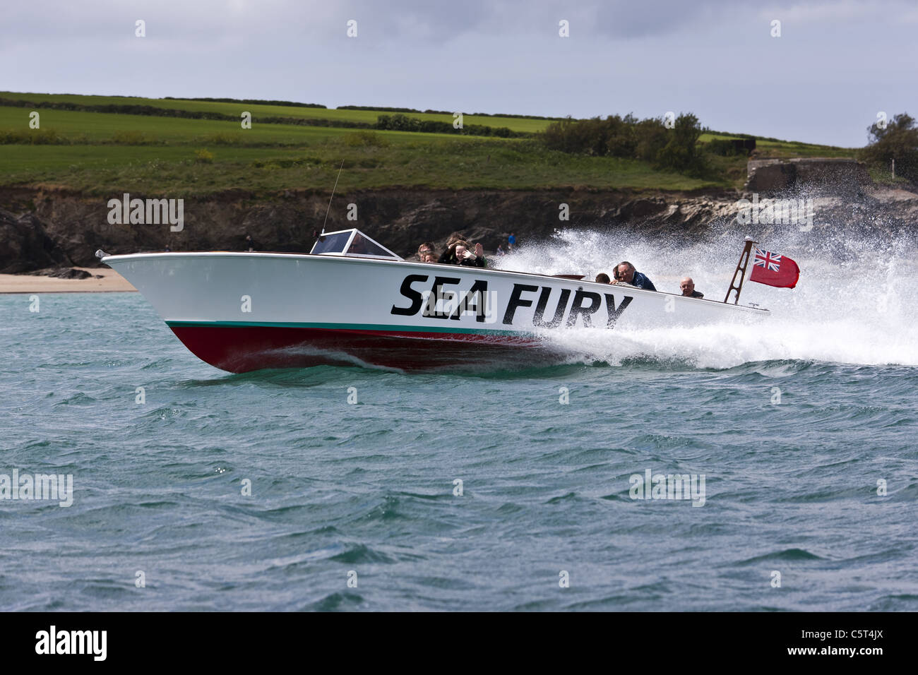 Ride on the Waves, Padstow Speedboat Stock Photo - Alamy