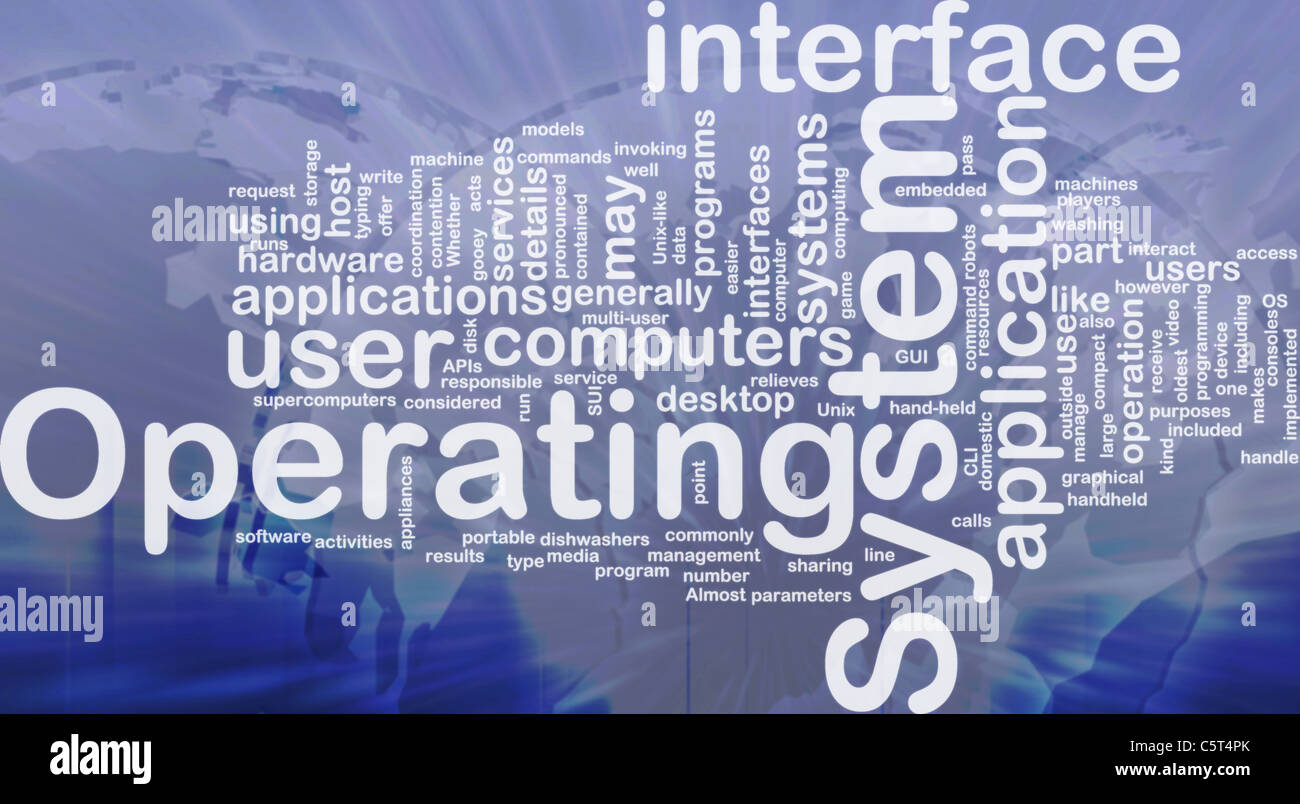 Word cloud concept illustration of operating system international Stock ...