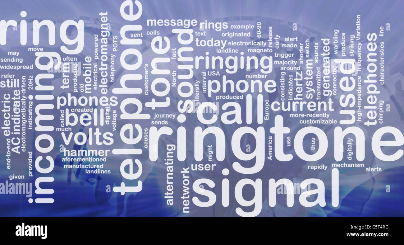 Word cloud concept illustration of telephone ringtone international ...