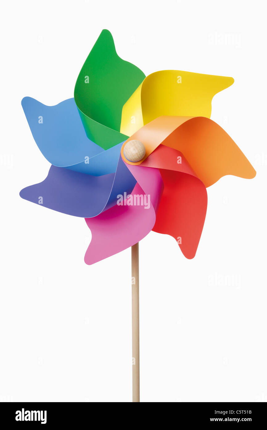 Pinwheel against white background Stock Photo - Alamy