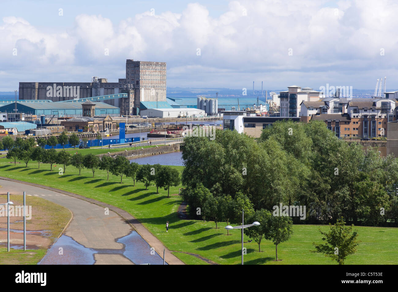 Leith, Edinburgh - the large silo building on Alexandra Docks is the ...