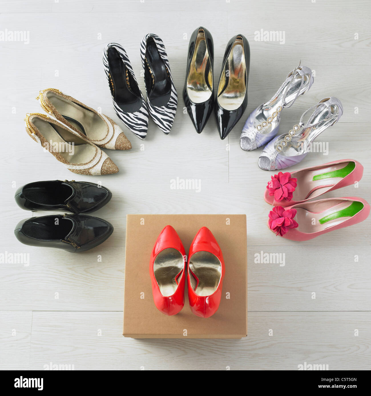 Shoes on display Stock Photo - Alamy