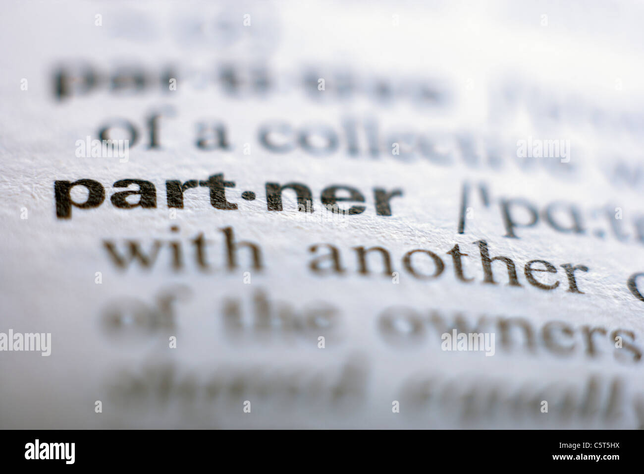 Germany, Extreme close up of english dictionary page with word partner ...