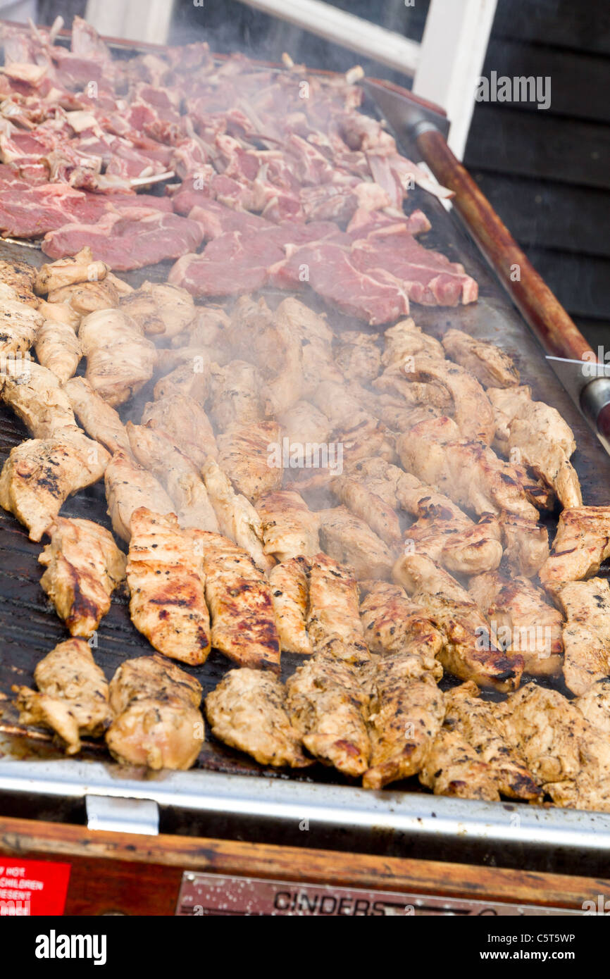 Catering barbecue various meats Stock Photo - Alamy