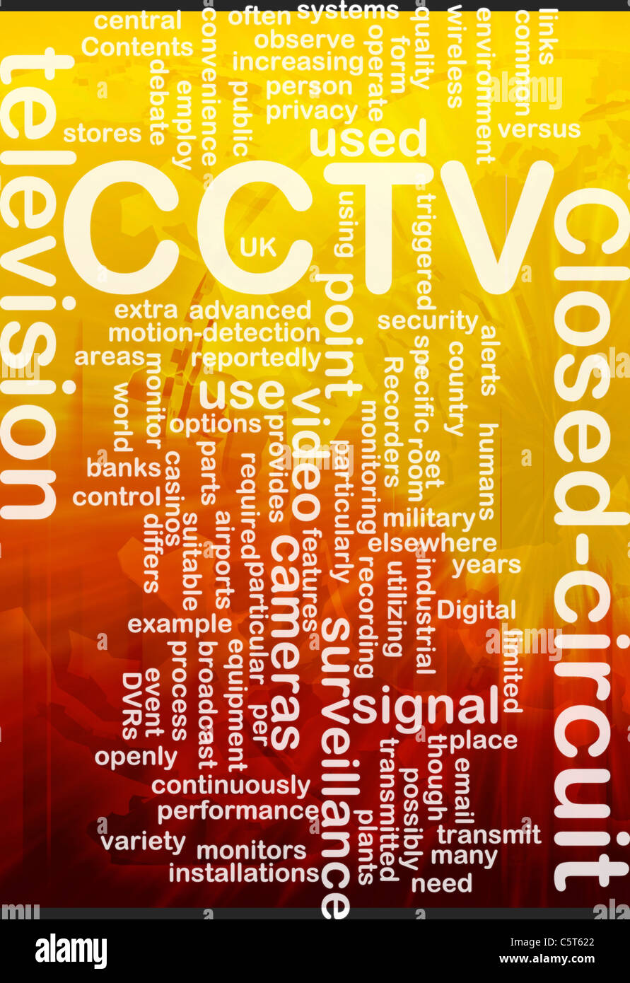 Word cloud concept illustration of CCTV surveillance cameras ...