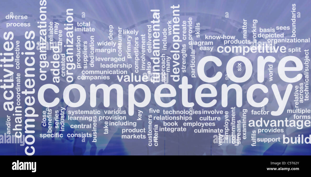 Word cloud concept illustration of core comptency international Stock ...