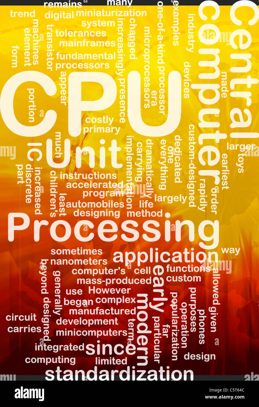 Word cloud concept illustration of computer CPU international Stock ...