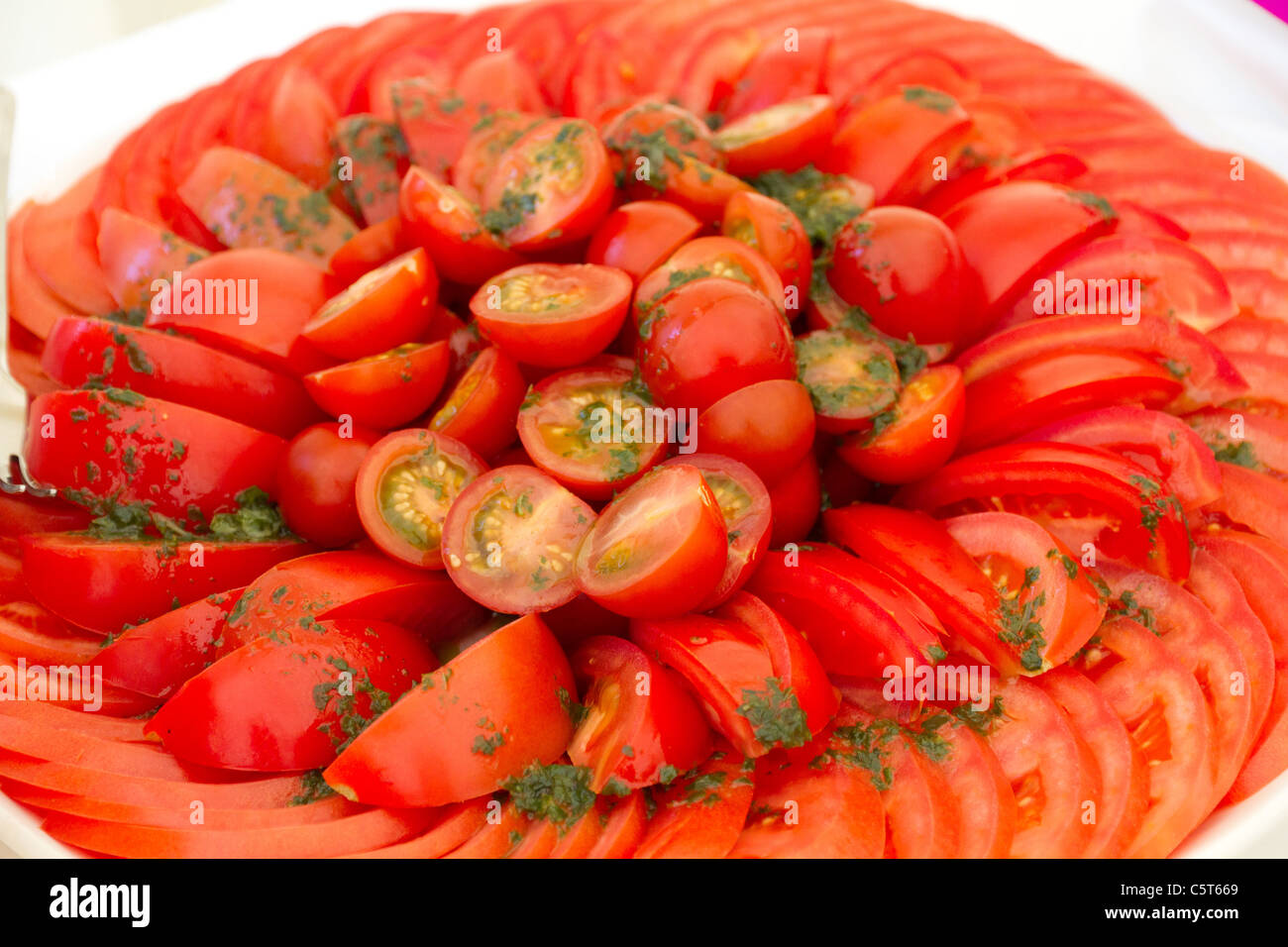 Buffet food tomatoes Stock Photo - Alamy