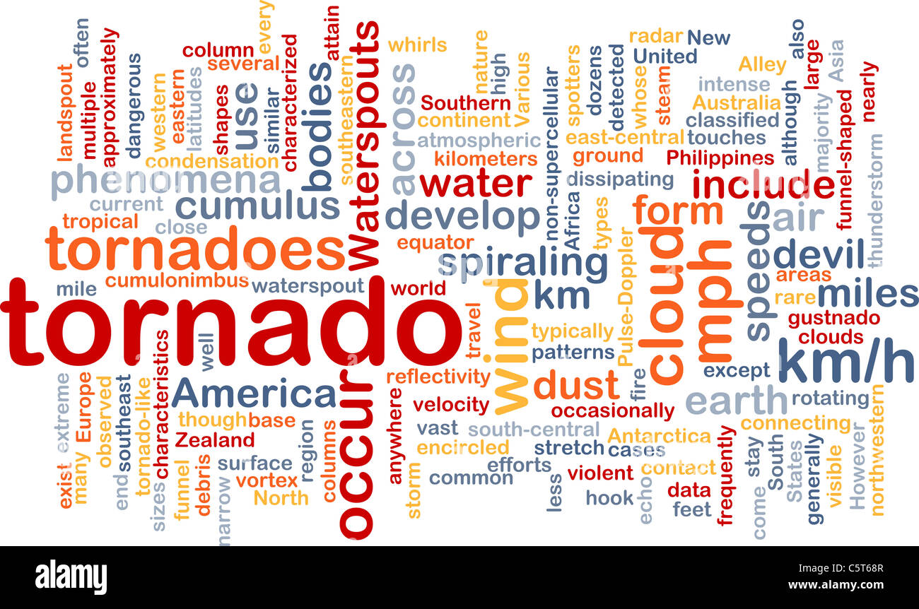 Background concept wordcloud illustration of tornado storm weather ...