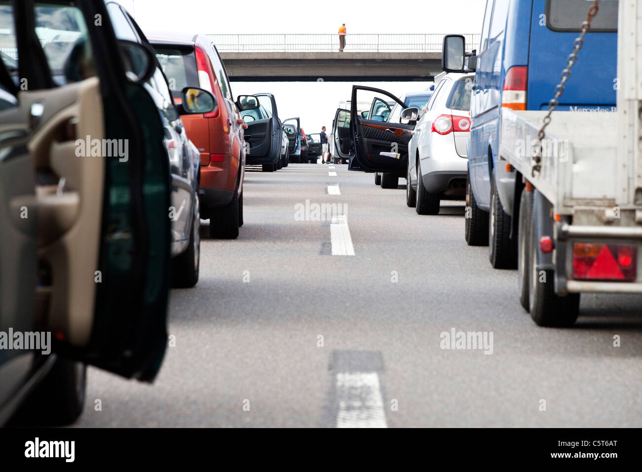 Traffic jam on autobahn hi-res stock photography and images - Alamy