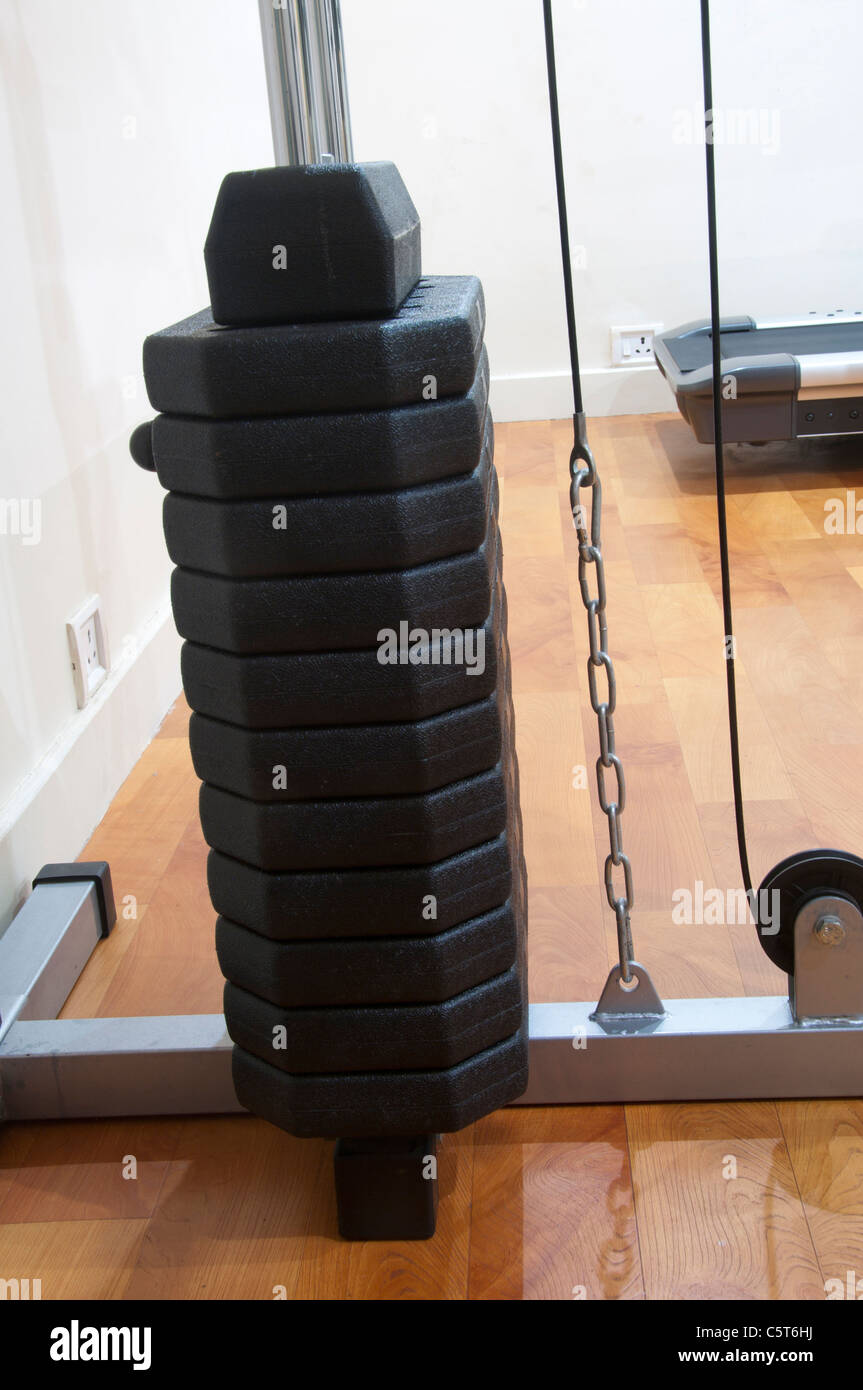 Gym weight stack Stock Photo - Alamy